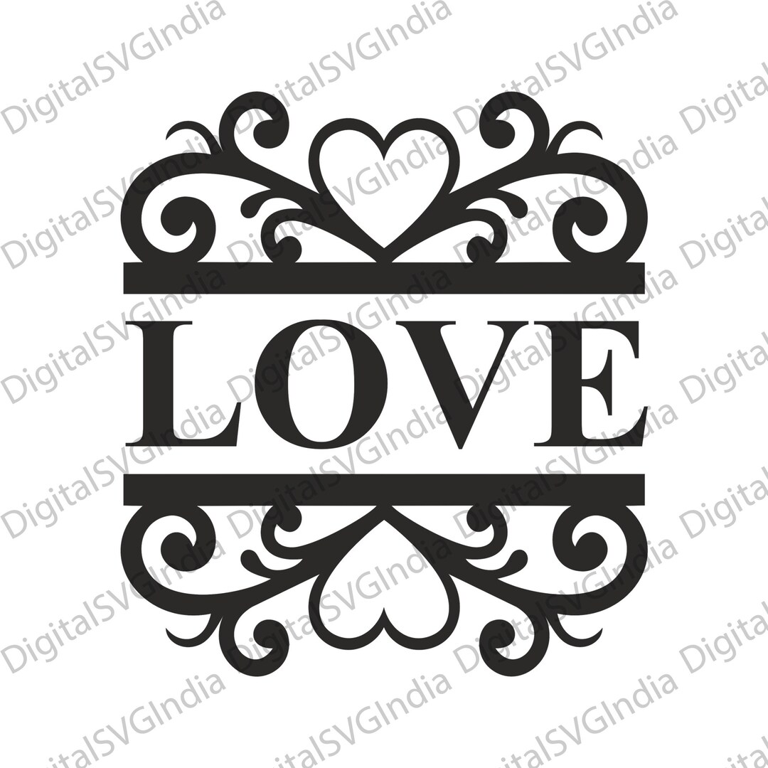 Love Frame SVG, Love Monogram Svg, Love Signboard SVG, Cricut ...