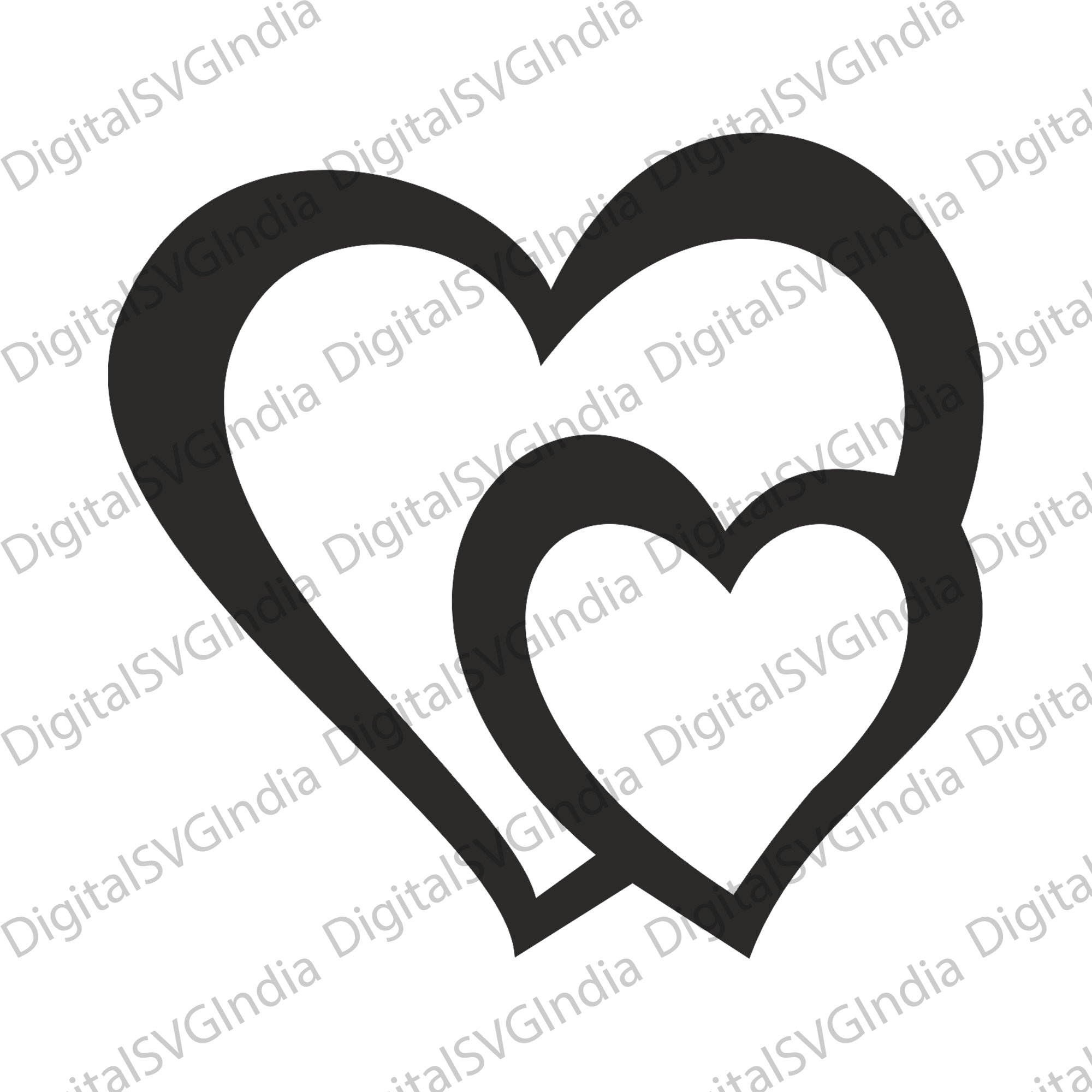 Double Heart Svg, Heart Line Svg, Hand Drawn Heart Svg, Open Heart Svg ...