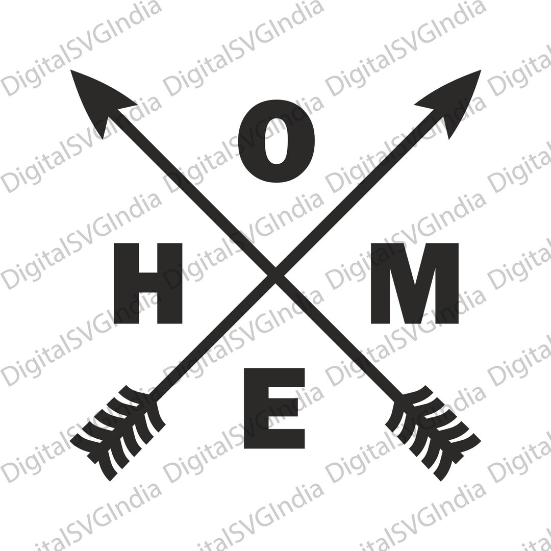 Home Arrows Svg, Home Crossed Arrows Silhouette Cameo Cricut Vector Svg ...