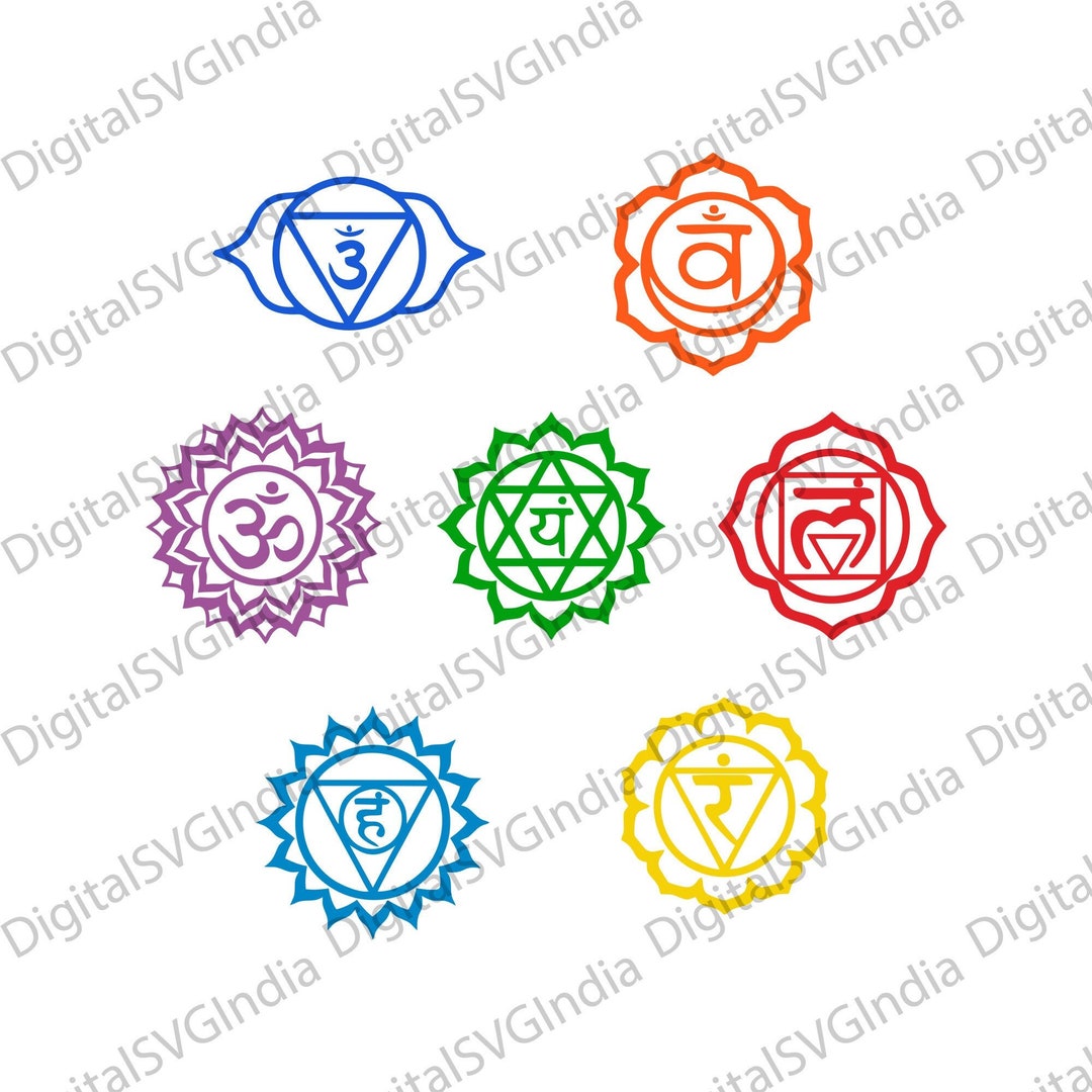 7 Chakras SVG Files Yoga SVG Buddha Svg Chakra Symbol SVG Chakras Svg ...