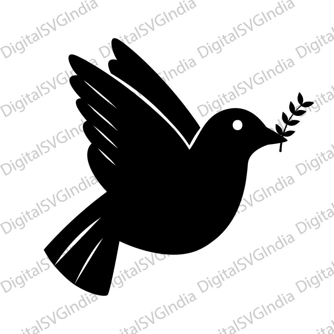 Dove With Olive Branch (svg, Dxf, Png, Plt) (digital Download) - Etsy