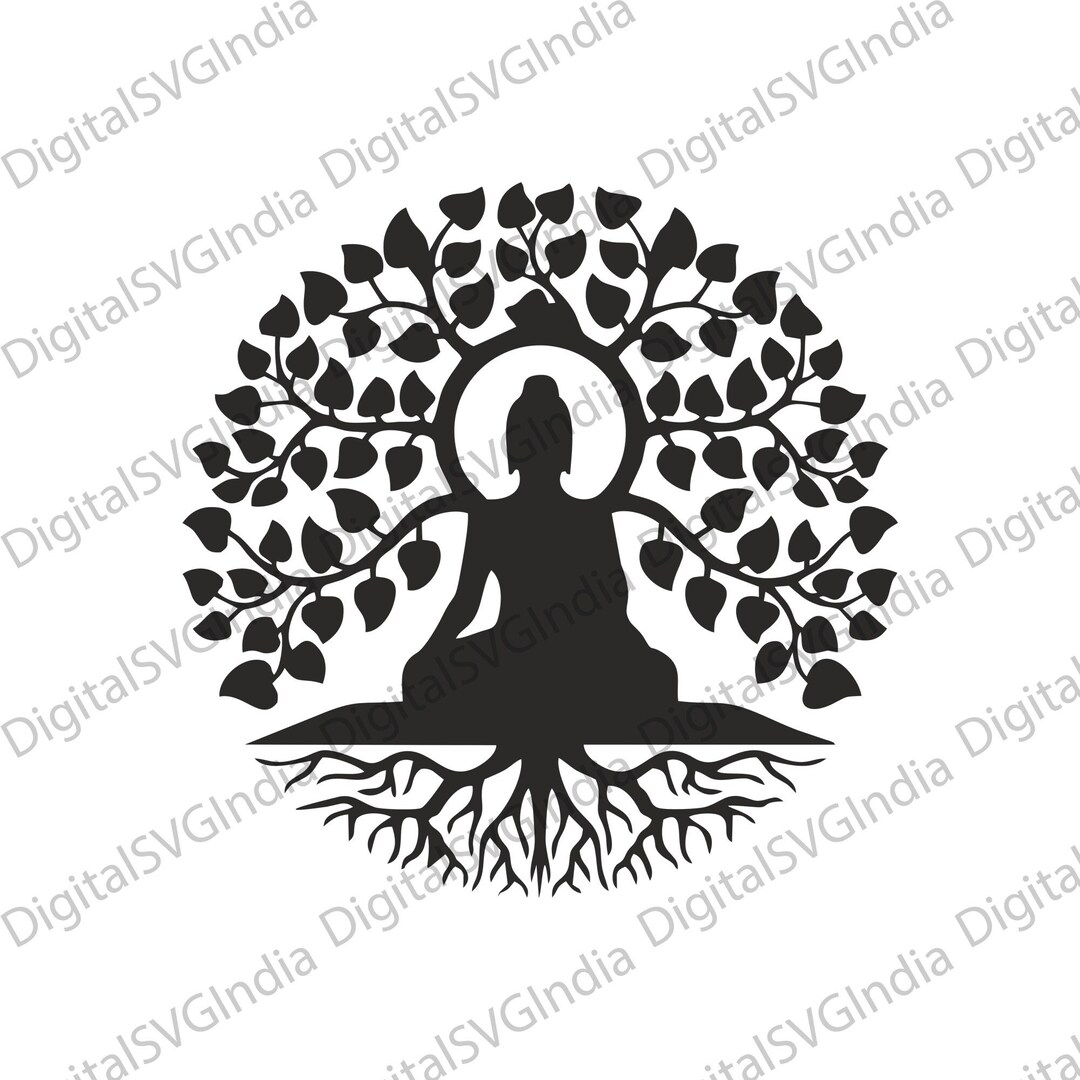 Yoga Tree Svg, Buddha Tree Svg, Buddha Png, Tree of Life Svg, Buddha ...