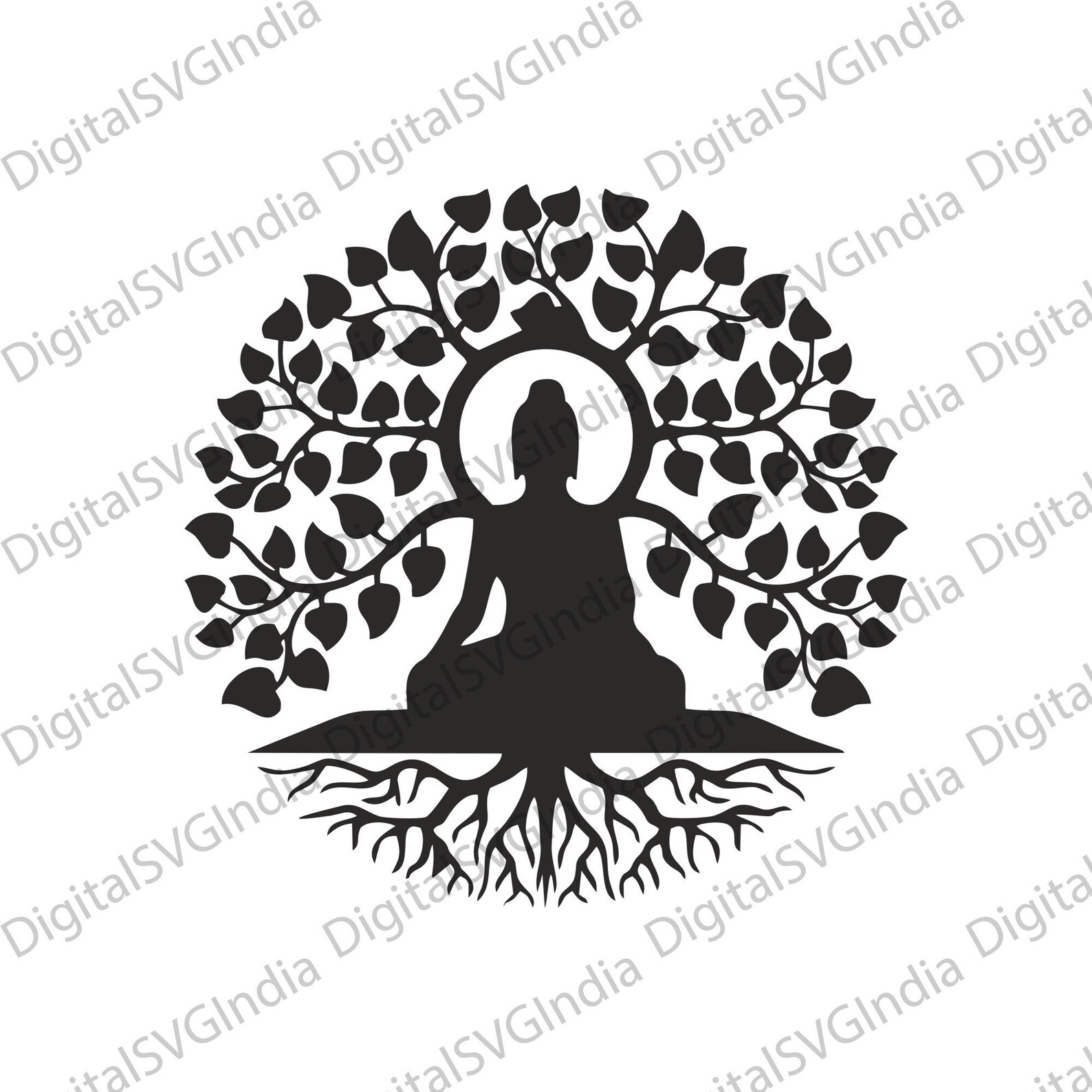 Yoga Tree Svg, Buddha Tree Svg, Buddha Png, Tree of Life Svg, Buddha ...