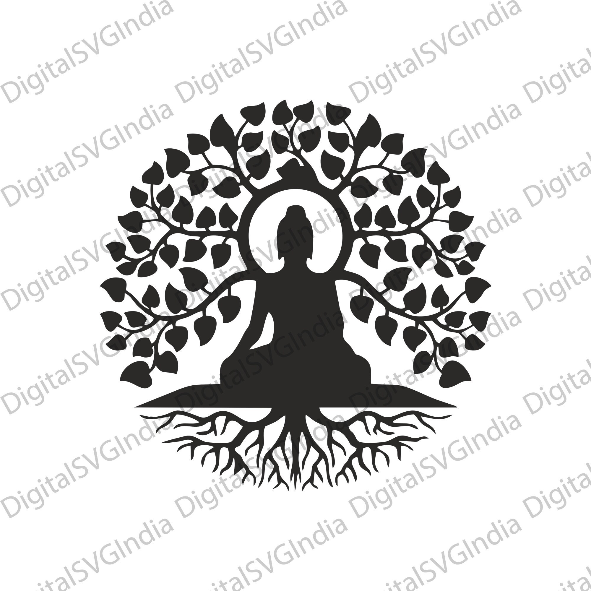 Yoga Tree Svg, Buddha Tree Svg, Buddha Png, Tree of Life Svg, Buddha ...