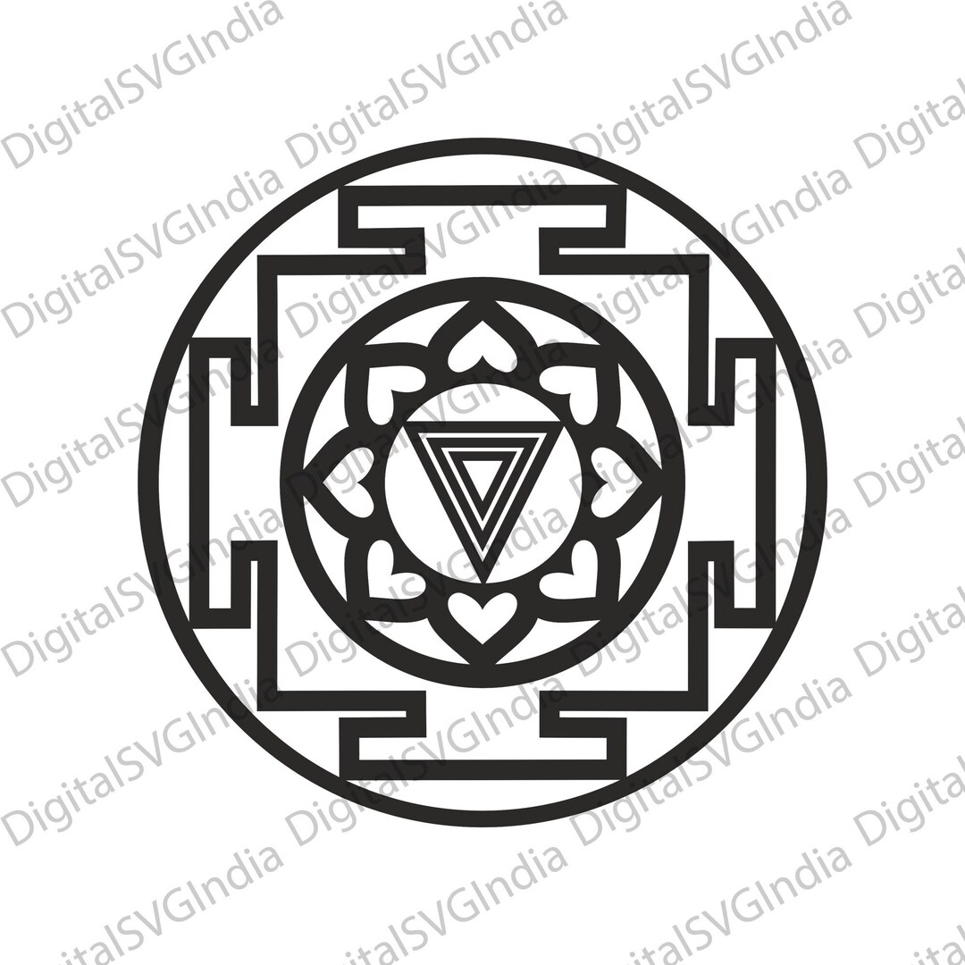 Kali Shree Yantra SVG, Sacred Geometry SVG, Chakra SVG, Yoga Mandala ...