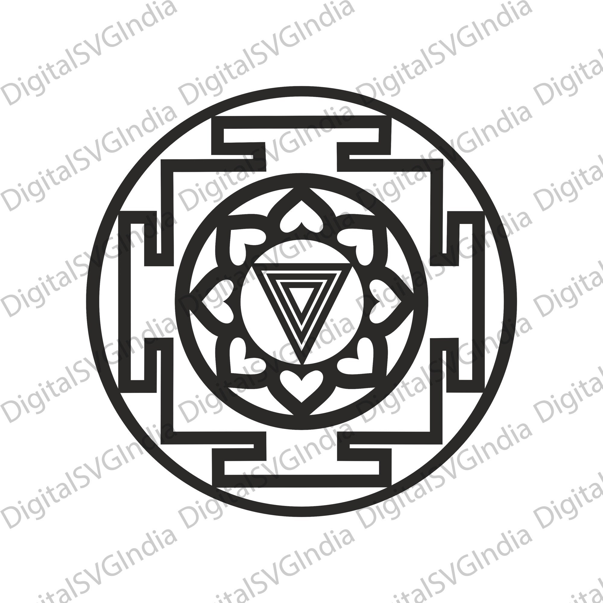 Kali Shree Yantra SVG, Sacred Geometry SVG, Chakra SVG, Yoga Mandala ...
