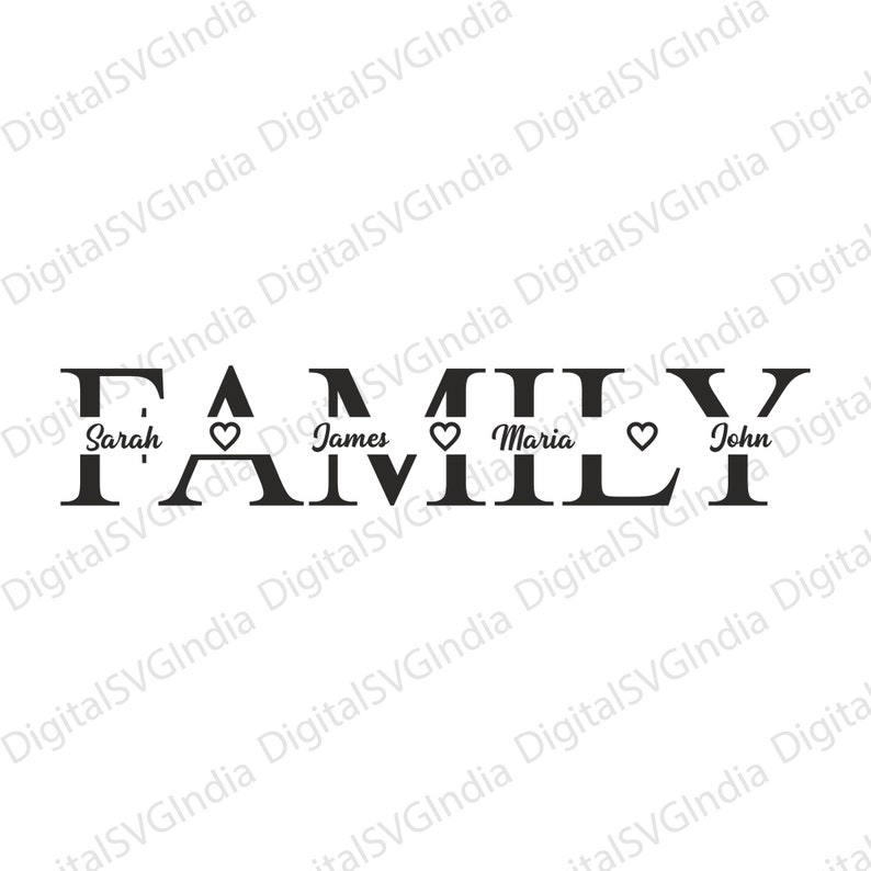 Family SVG Family Split Name Frame Svg Family Clipart - Etsy