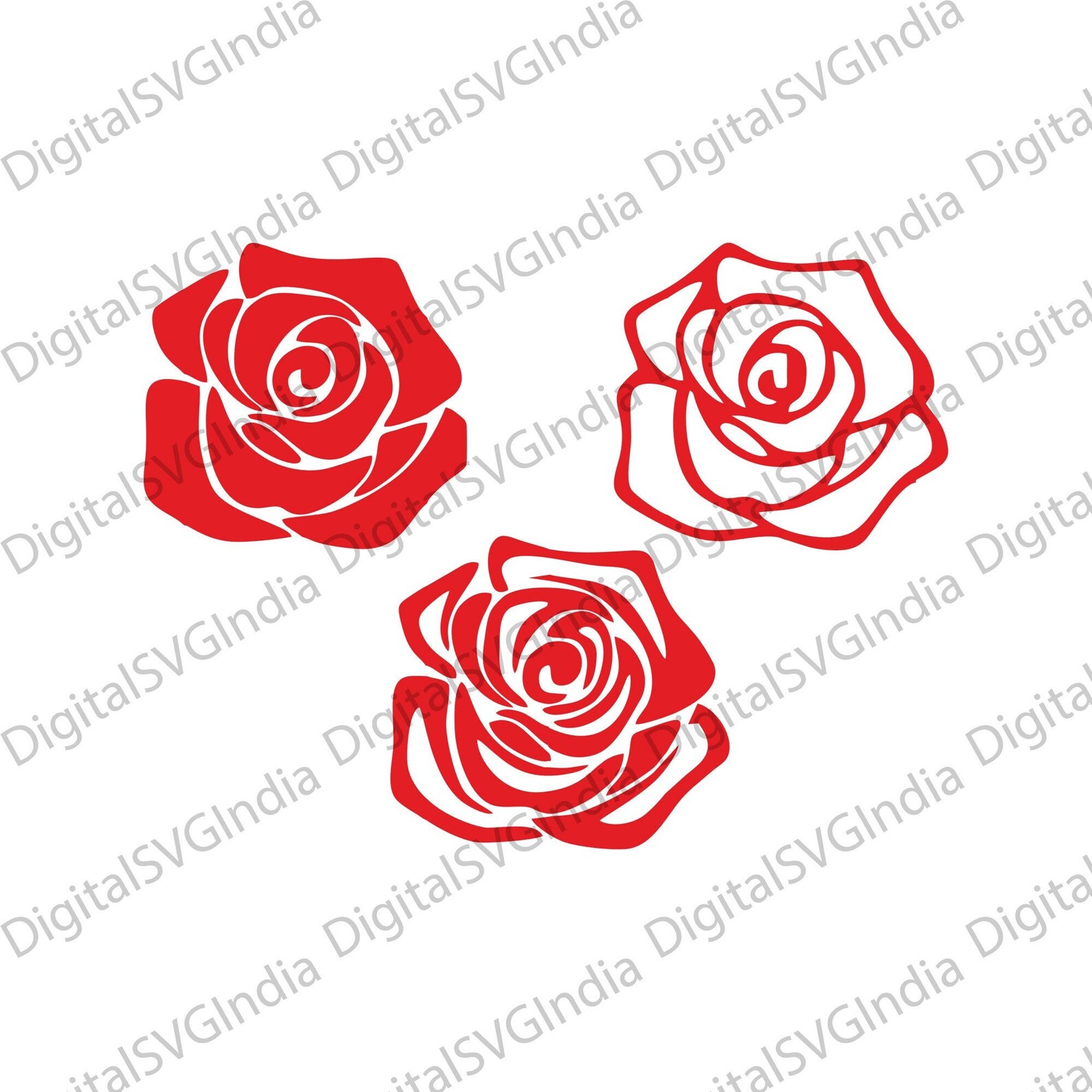 Rose SVG, Flowers SVG, Rose Bundle SVG, Rose Silhouette, Rose Vector ...