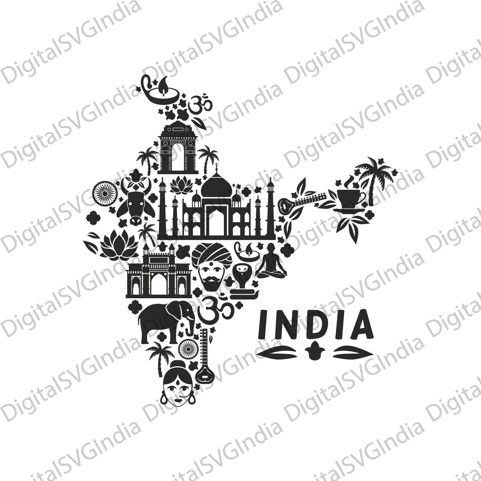India Culture Map SVG, India Culture Clipart, Country Clipart, Travel ...
