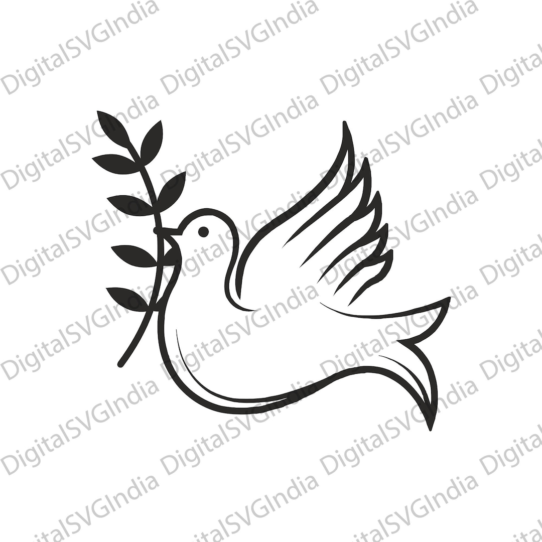 Dove Vector, Dove Clipart, Bird SVG Files For Silhouette Cameo Or ...