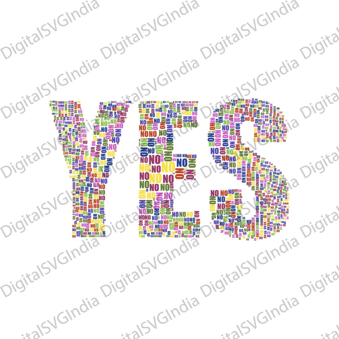 Yes and No Typography SVG, Yes Mug Print Design, T-shirt Print Design ...