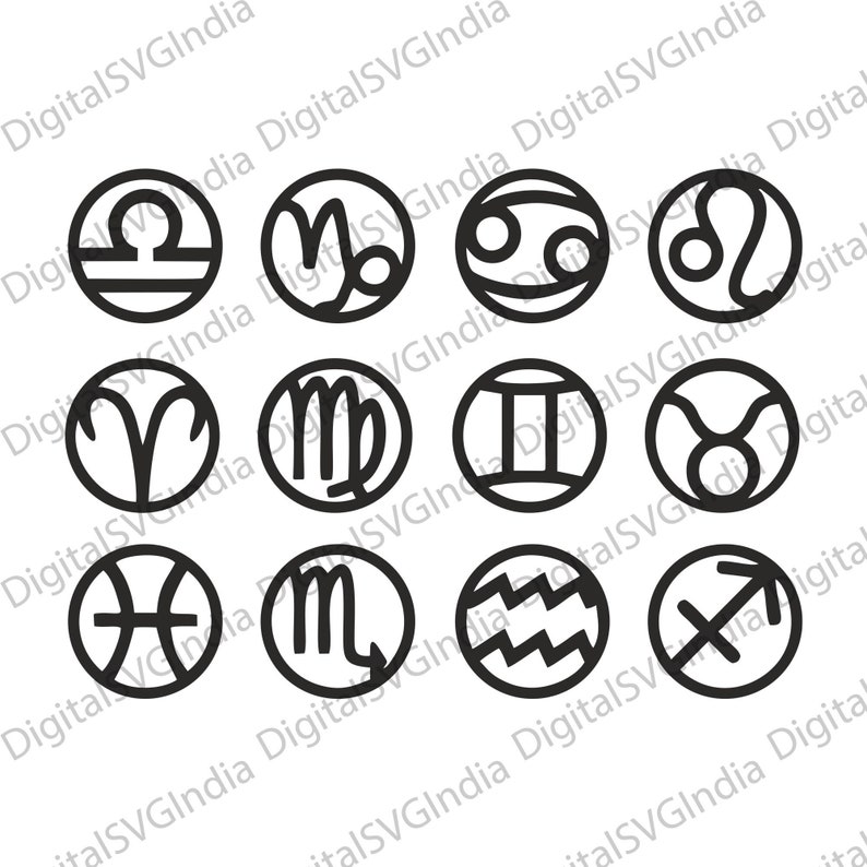 Zodiac Signs SVG Bundle, Astrology Signs Svg, Zodiac Symbols Svg ...