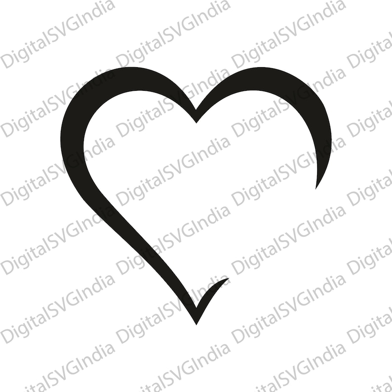Heart Outline Svg, Heart Svg,sketch, Hand-drawn Heart Svg, Valentine ...