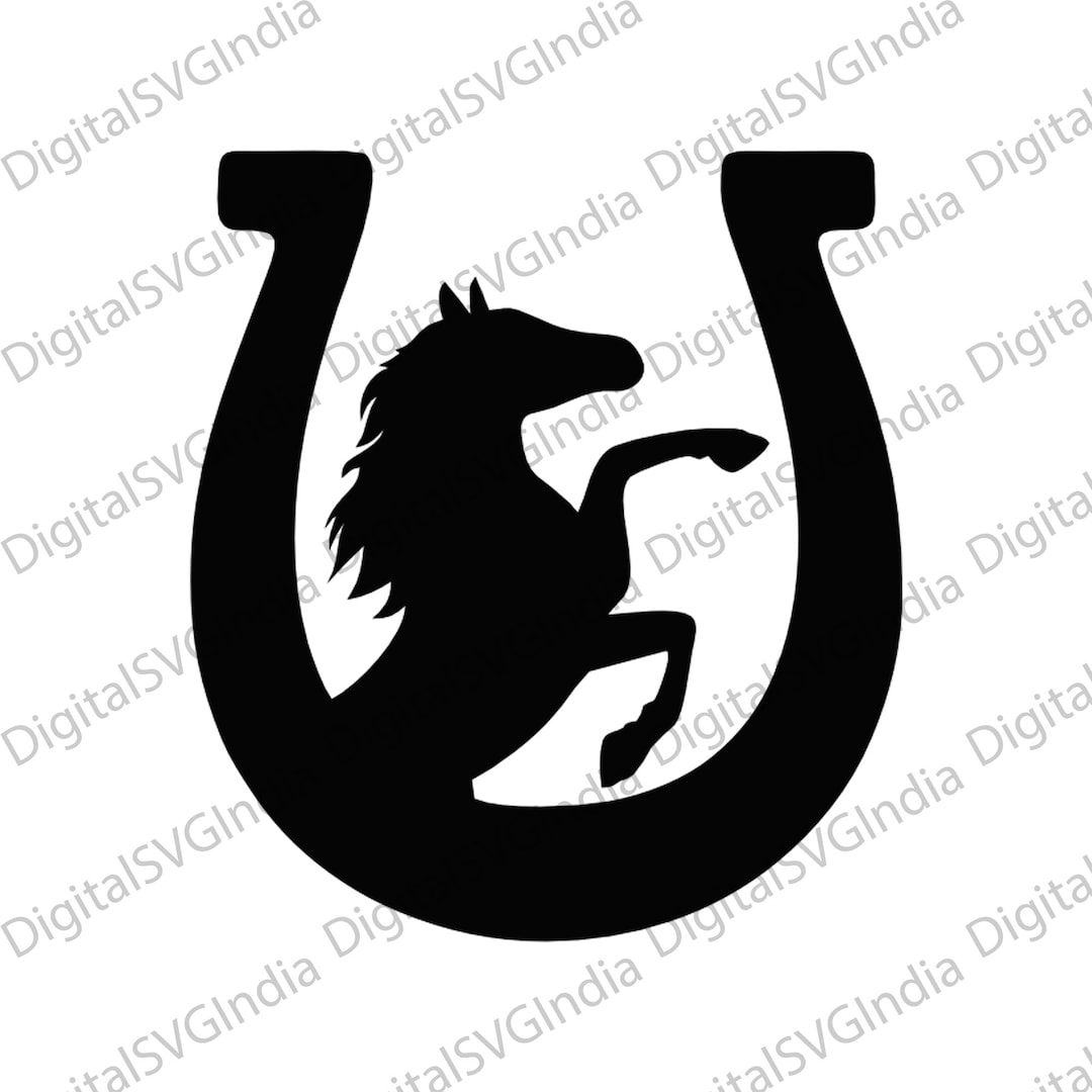 Horseshoe Svg, Horse Head Svg, Horse Standing Svg, Vector Cut File for ...