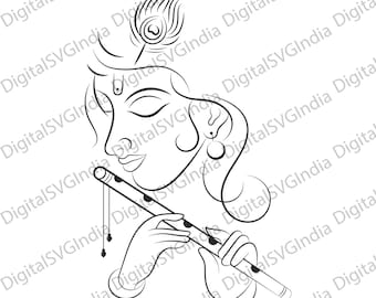 Krishna Svg Lord Krishna Svg Krishna Playing Flute Svg Spiritual Png ...