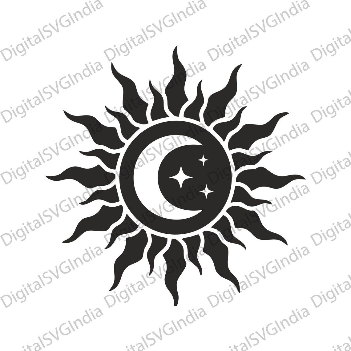 Celestial Sun Svg, Vintage Sun SVG, Moon Svg, Sun Svg, Universe ...