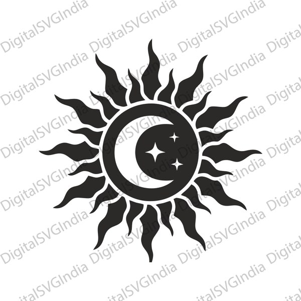 Sun and Moon Svg - Etsy