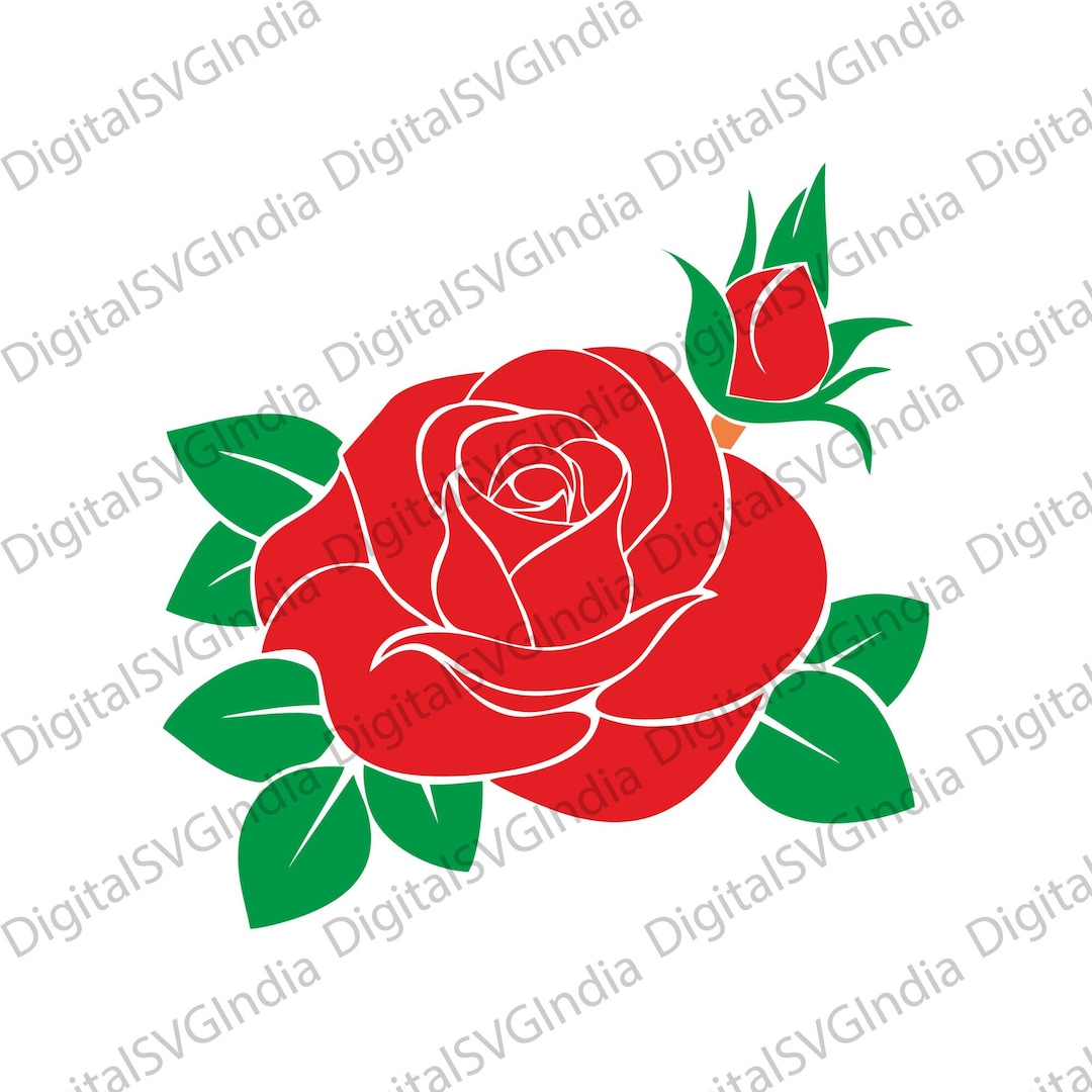 Red Rose Flower Svg, Roses Svg, Rose Clipart, Flower Svg, Roses ...