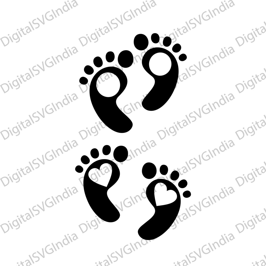 Child Footprint SVG, Baby Footprint Svg, Svg Png Dxf Eps Files, Cut ...