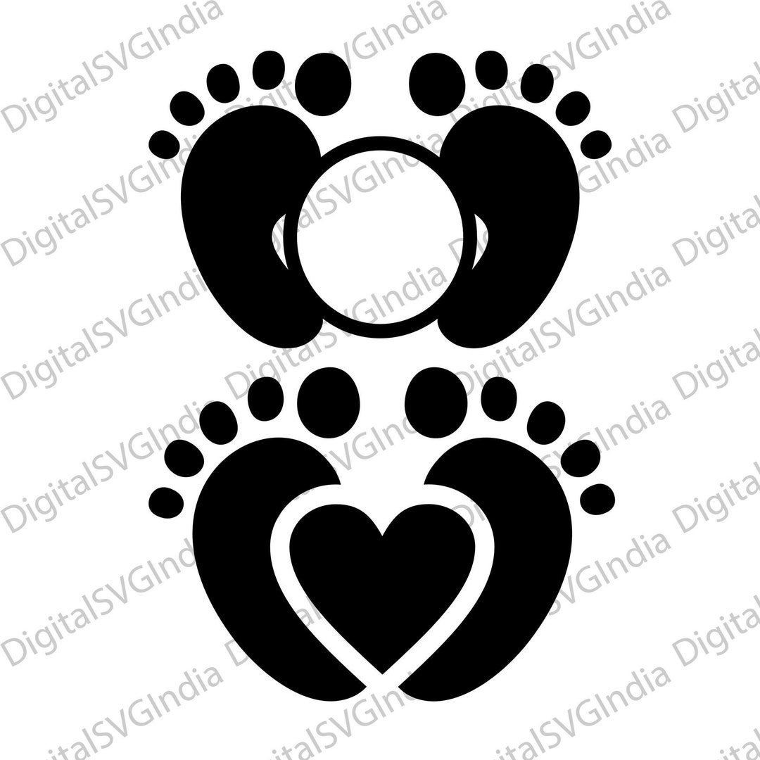 Herz Kind Fuß SVG, Baby Fußabdruck SVG, svg Png Dxf Eps Dateien ...