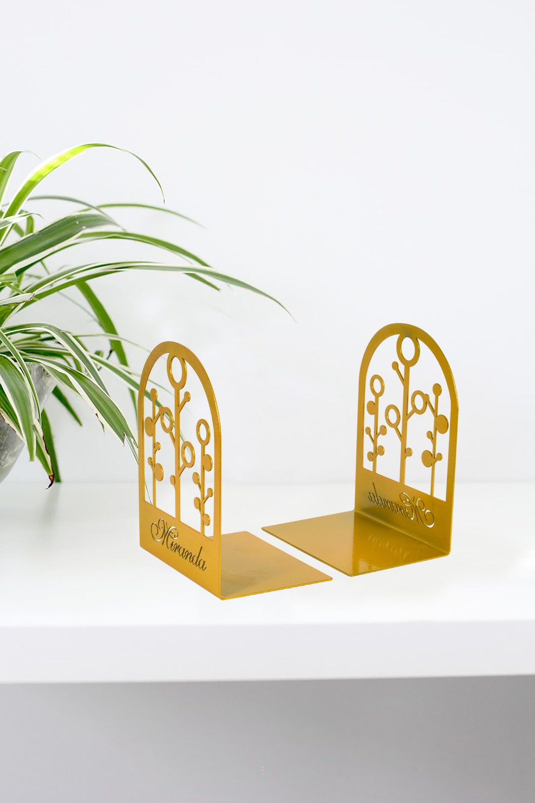 Personalized Bookends, Custom Metal Book Ends, Unique Book Decoration ...