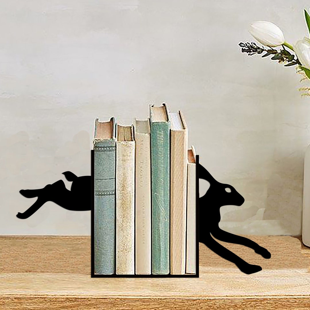 The Rabbit Metal Book Ends, Personalized Bookends, Custom Unique Book ...