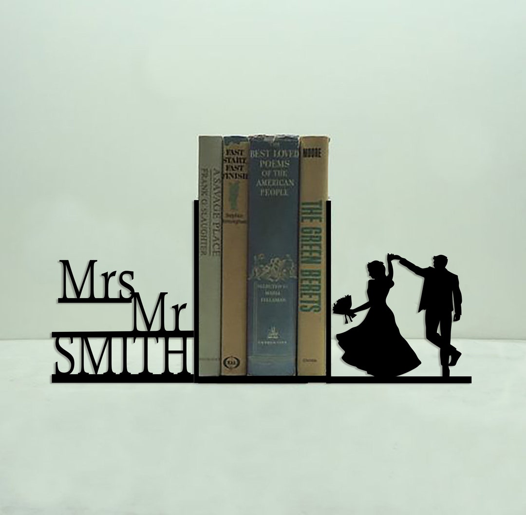 Personalized Bookends, Custom Metal Book Ends, Unique Gifts for Couple ...