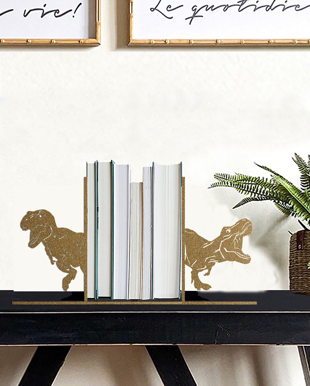 Dinosaurs Metal Book Ends, Personalized Bookends, Custom Unique Book ...