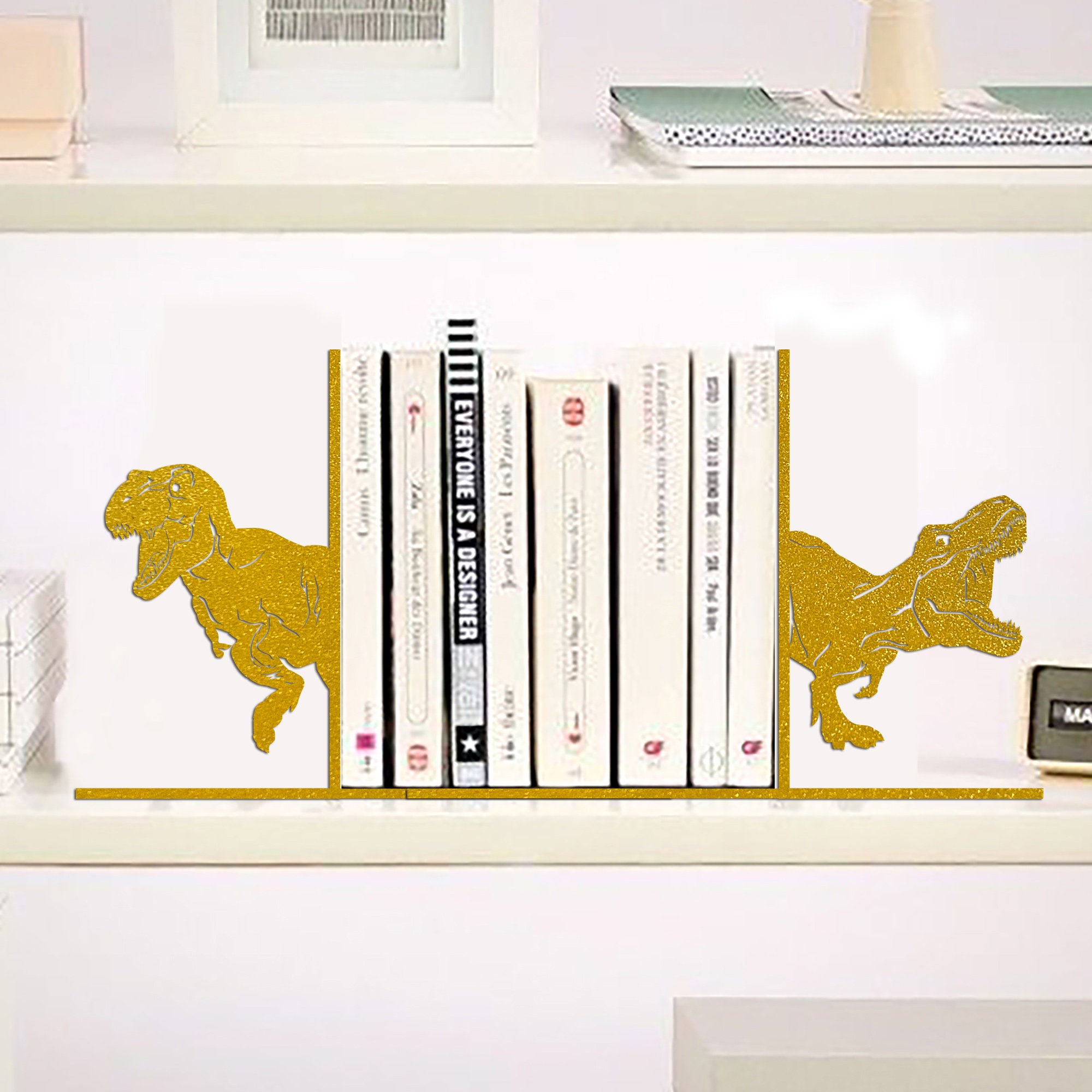 Dinosaurs Metal Book Ends, Personalized Bookends, Custom Unique Book ...