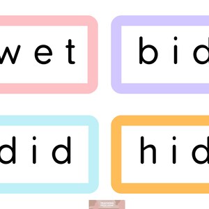 CVC Flash Cards, Set of 180 Flash Cards for Literacy, Reading, DIGITAL ...