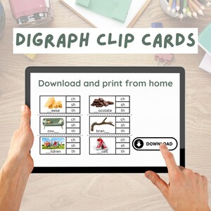 Digraph Clip Cards, Real Images, Digital Download, Printable, Letter ...