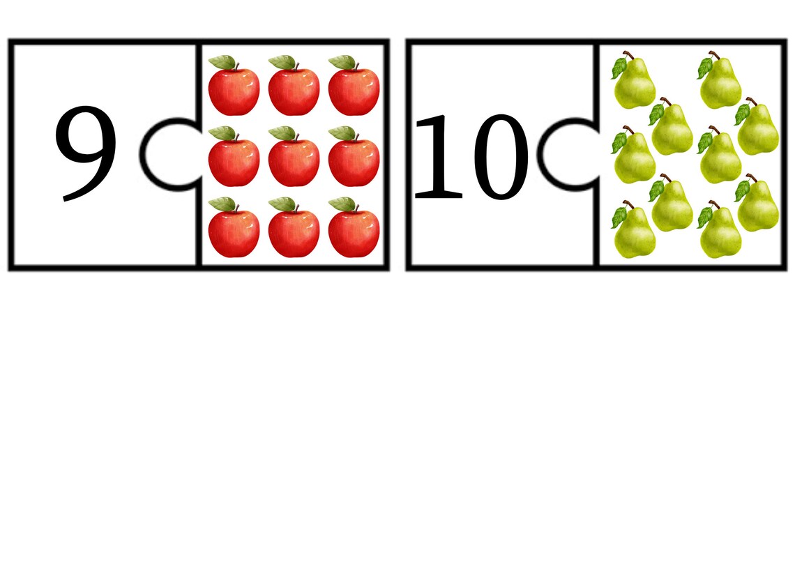 Number Puzzles 1-10, Fruit Theme, Counting Activity, DIGITAL DOWNLOAD ...