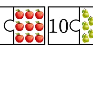 Number Puzzles 1-10, Fruit Theme, Counting Activity, DIGITAL DOWNLOAD ...