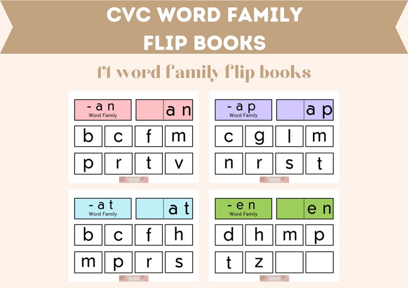 CVC Word Family Flip Book Activity, Literacy, Reading, DIGITAL ...