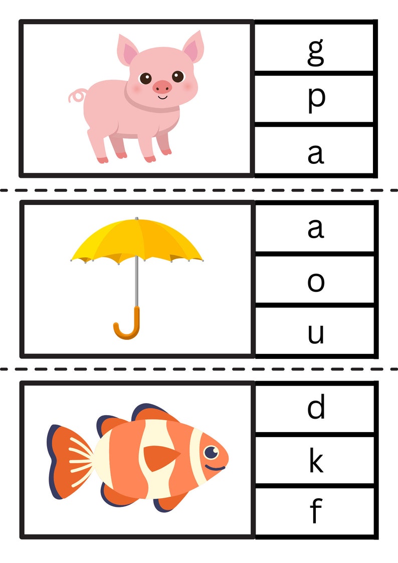 Clip Card Beginning Letter Sounds Activity DIGITAL DOWNLOAD - Etsy