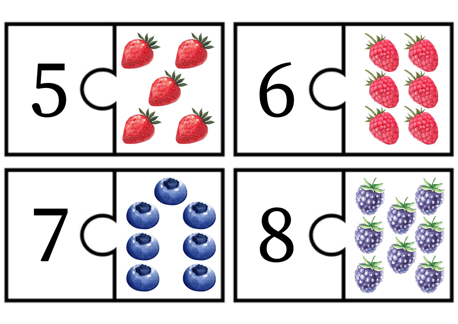 Number Puzzles 1-10, Fruit Theme, Counting Activity, DIGITAL DOWNLOAD ...