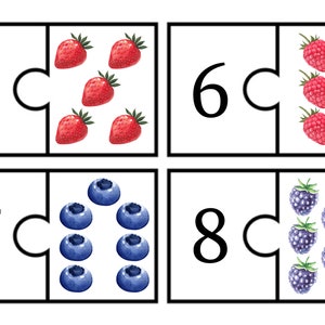 Number Puzzles 1-10, Fruit Theme, Counting Activity, DIGITAL DOWNLOAD ...