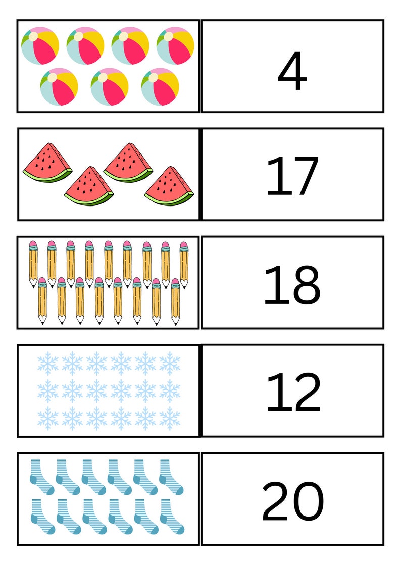 Counting to 20 Domino Activity, DIGITAL, Printable - Etsy