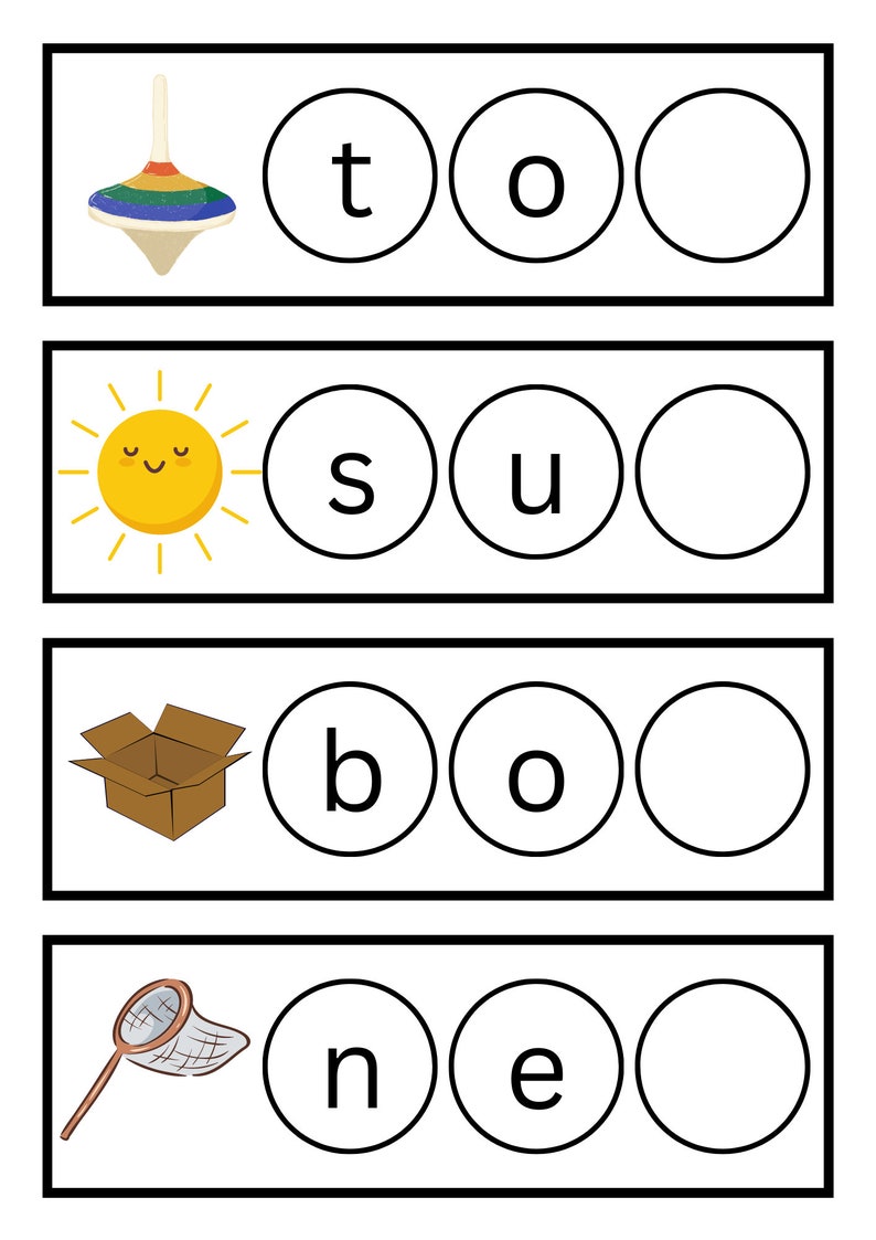 CVC Missing End Sound Activity, Literacy, Reading, PRINTABLE, Set of 28 ...
