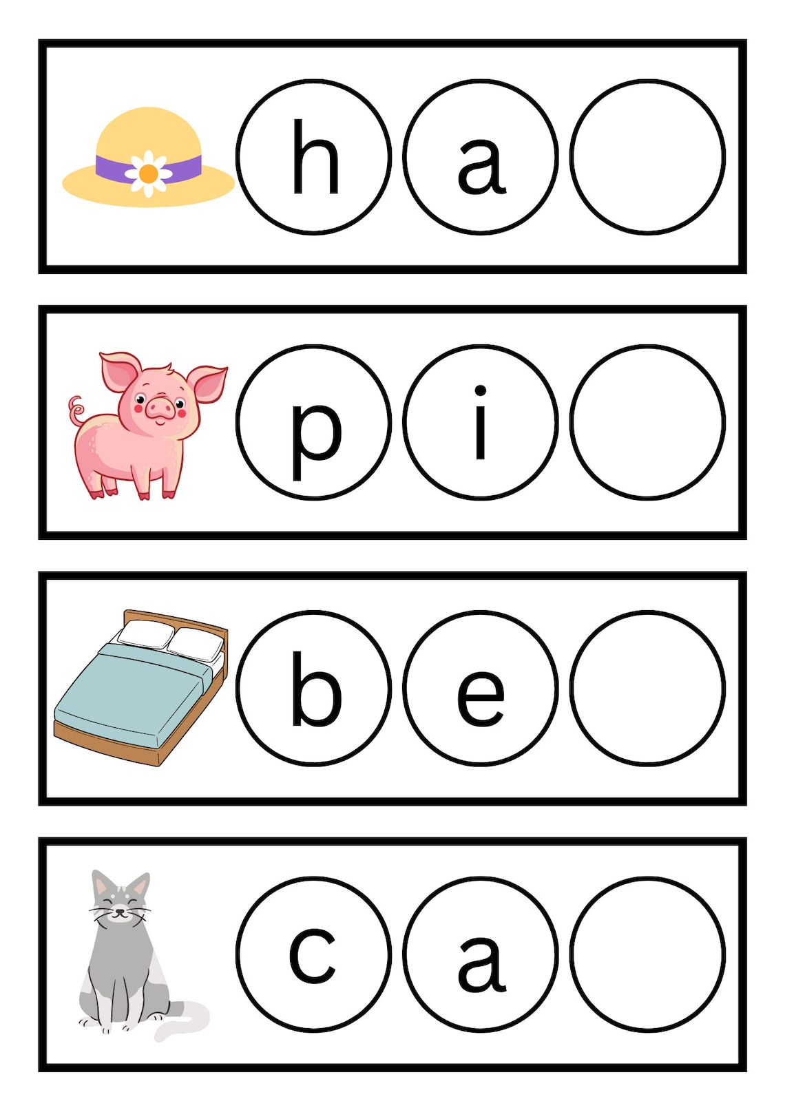 CVC Missing End Sound Activity, Literacy, Reading, PRINTABLE, Set of 28 ...