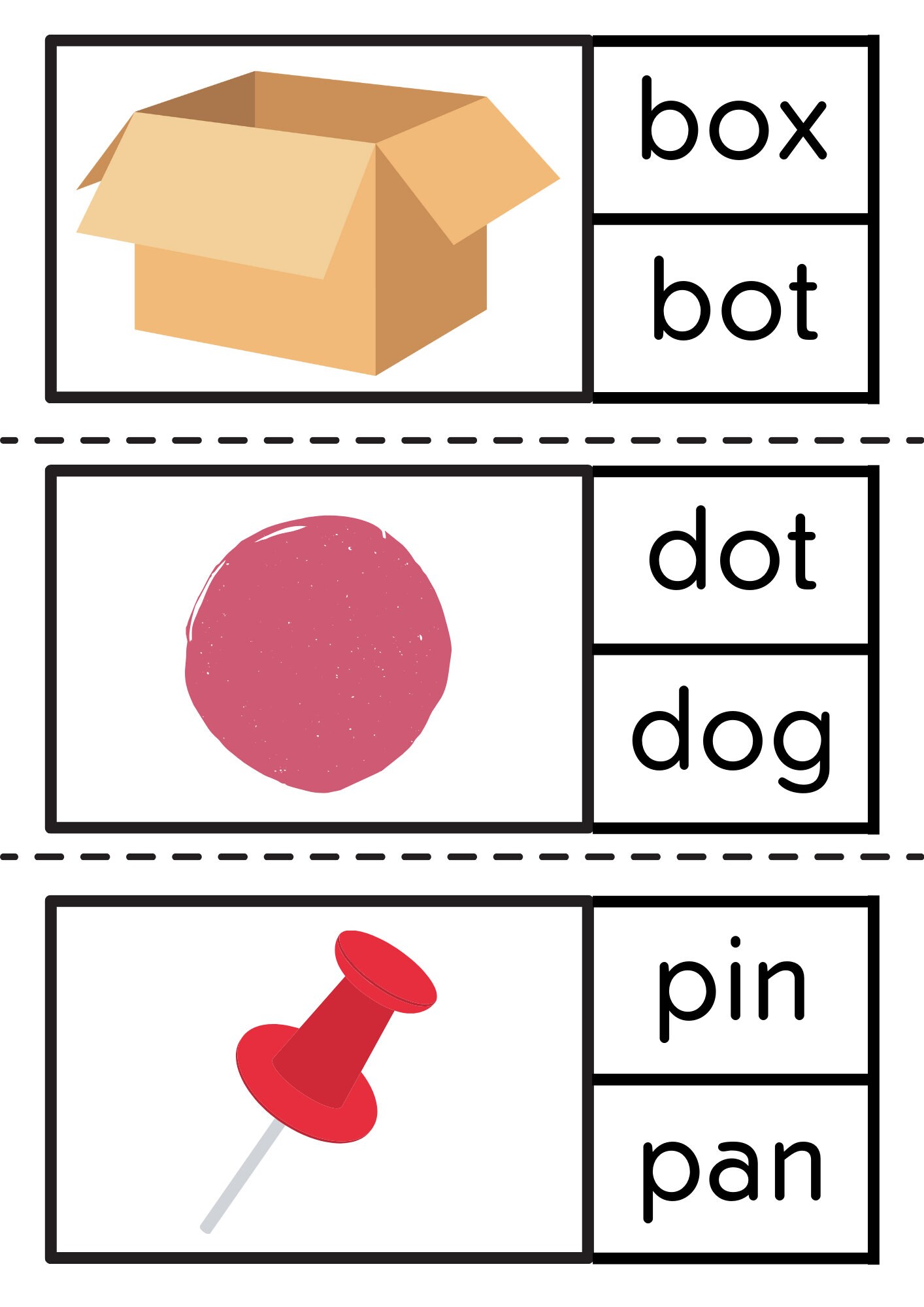 CVC Word Clip Cards, DIGITAL DOWNLOAD, Printable, Letter Recognition ...