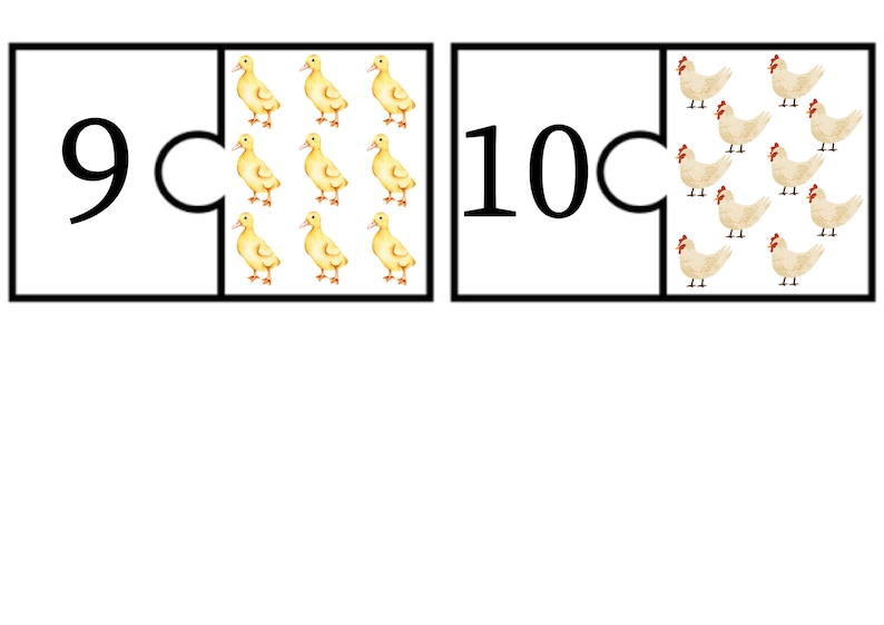 Number Puzzles 1-10, Farm Animal Theme, Counting Activity, DIGITAL ...