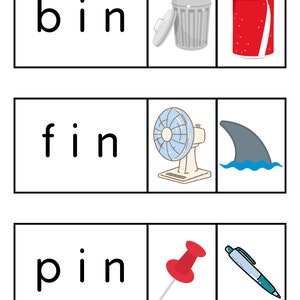 CVC Clip Cards With Pictures, DIGITAL DOWNLOAD, Printable, Letter ...