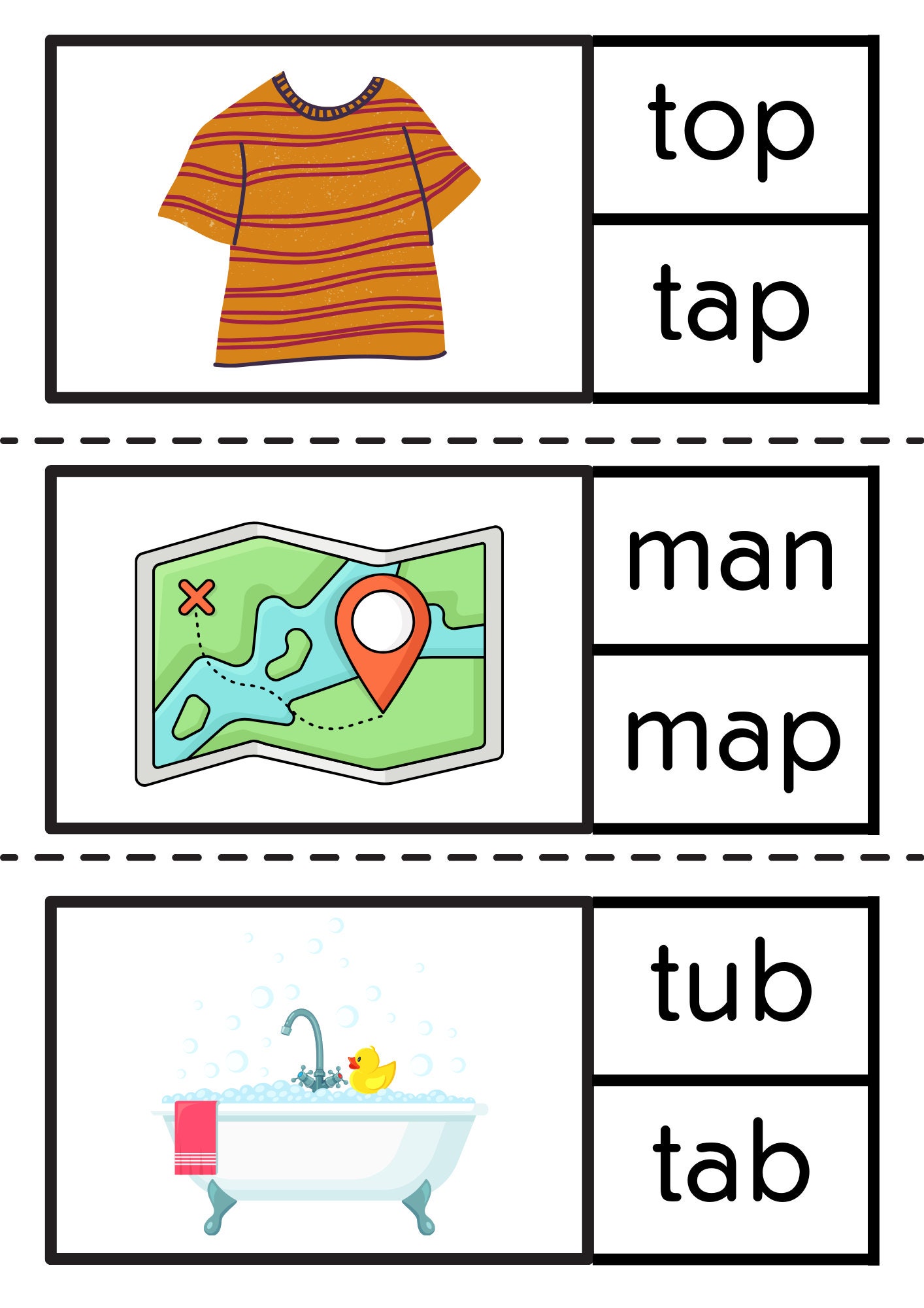 CVC Word Clip Cards, DIGITAL DOWNLOAD, Printable, Letter Recognition ...