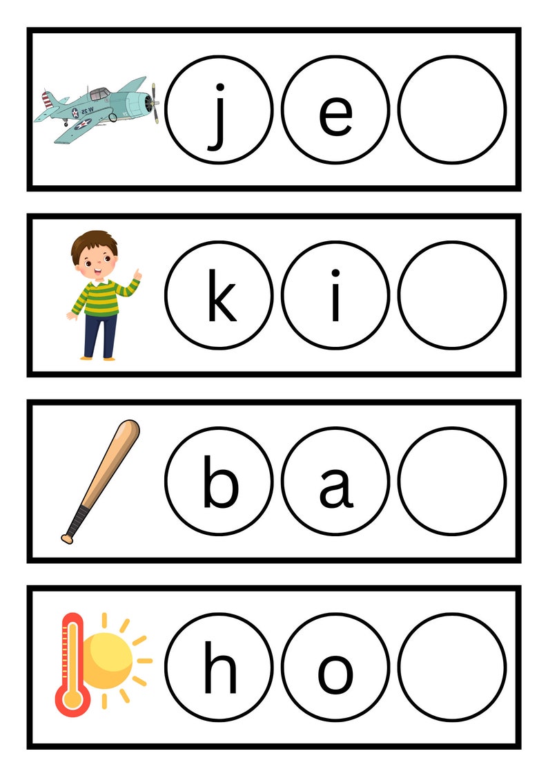 CVC Missing End Sound Activity, Literacy, Reading, PRINTABLE, Set of 28 ...