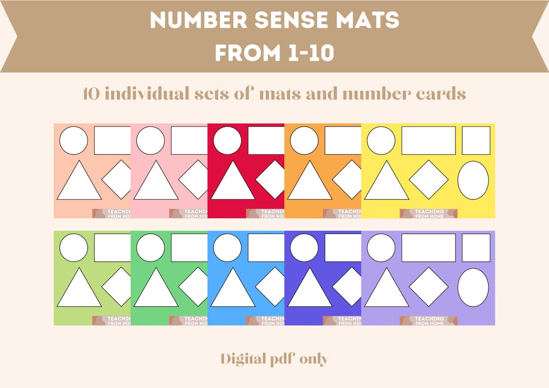 Number Sense Mats From 1-10, Counting Activity, DIGITAL DOWNLOAD ...