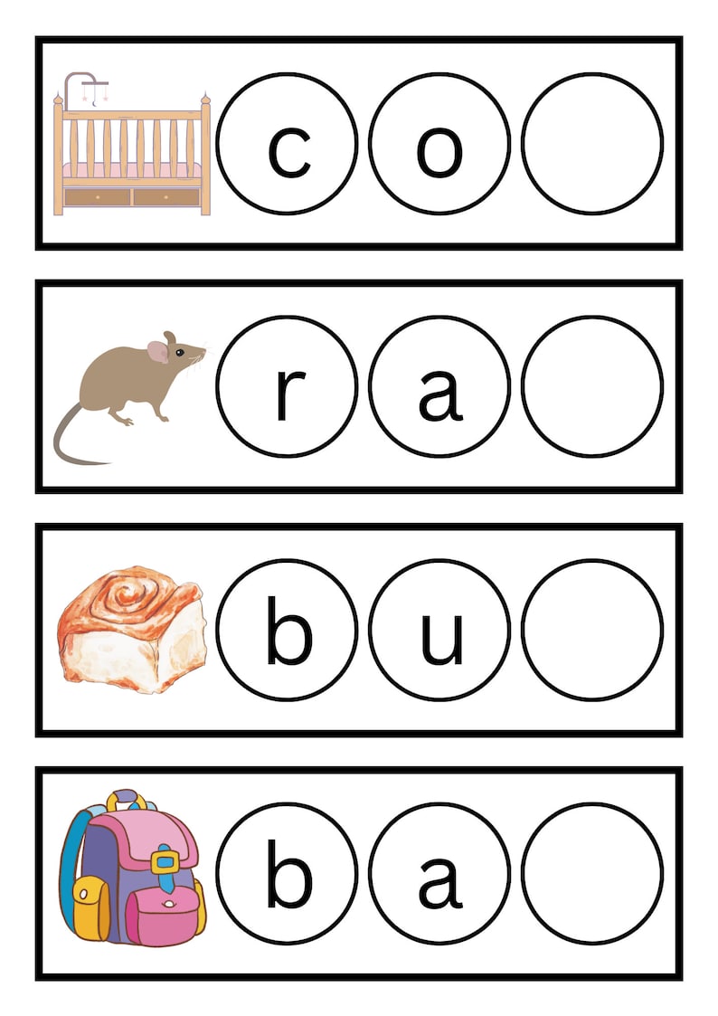 CVC Missing End Sound Activity, Literacy, Reading, PRINTABLE, Set of 28 ...