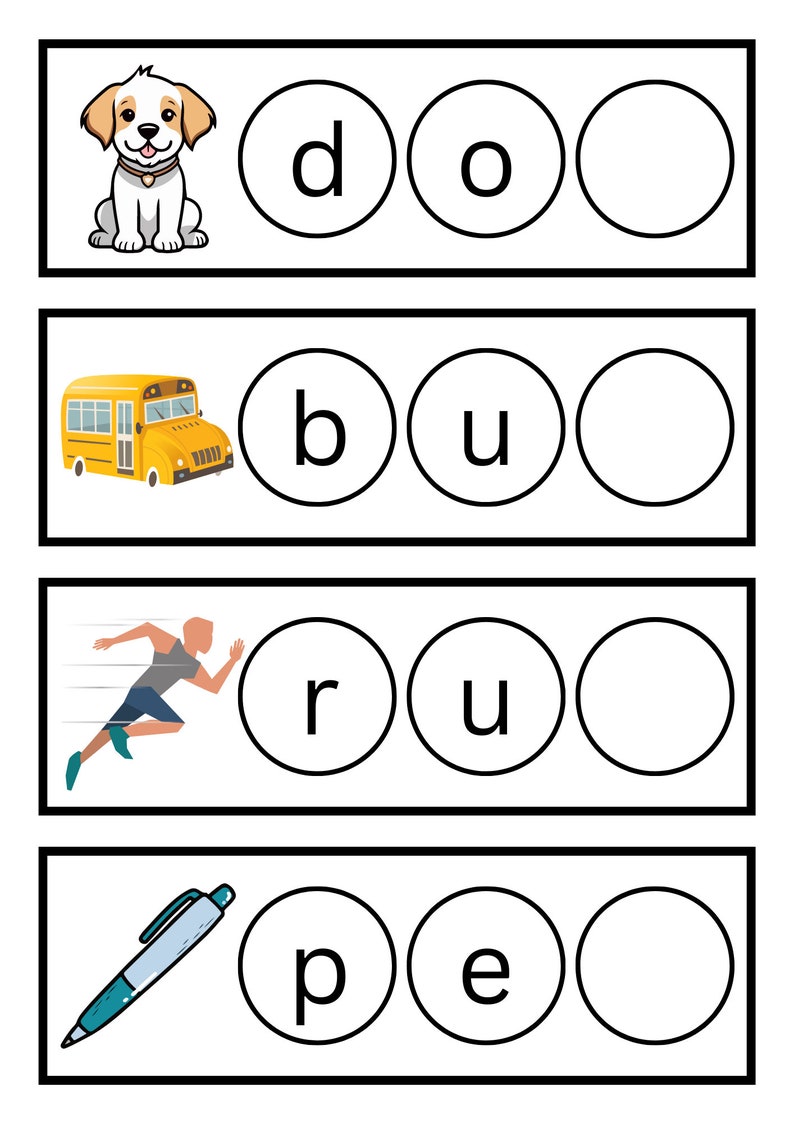 CVC Missing End Sound Activity, Literacy, Reading, PRINTABLE, Set of 28 ...