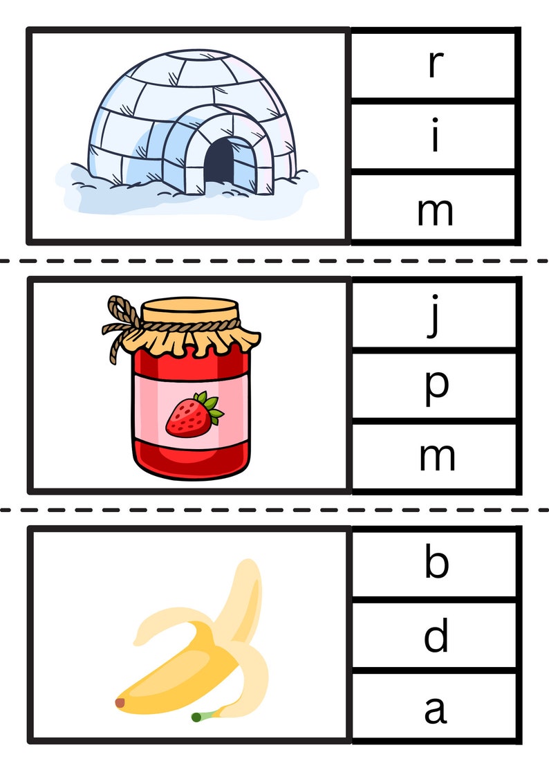 Clip Card Beginning Letter Sounds Activity DIGITAL DOWNLOAD - Etsy