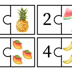 Number Puzzles 1-10, Fruit Theme, Counting Activity, DIGITAL DOWNLOAD ...